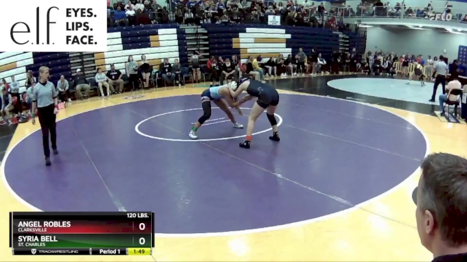120 lbs. Champ. Round 1 - Angel Robles, Clarksville vs Syria Bell, St ...