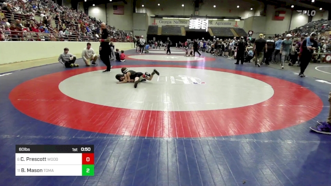 60 lbs Round Of 16 - Carter Prescott, Woodland Wrestling vs Bailey ...
