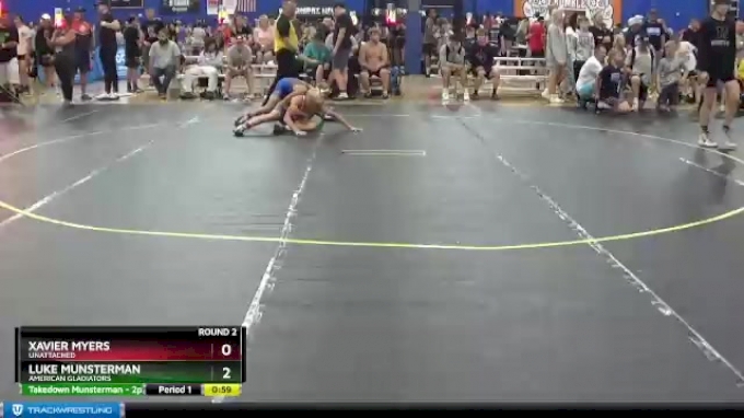 105 lbs Round 2 - Xavier Myers, Unattached vs Luke Munsterman, American ...