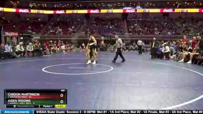 160 lbs Finals (1st & 3rd) - Aiden Riggins, 1-Waverly-Shell Rock vs ...