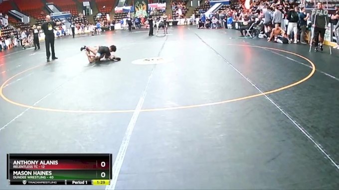112 lbs Quarterfinal - Mason Haines, Dundee Wrestling vs Anthony Alanis ...