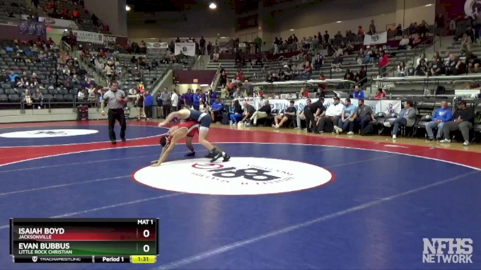 5A 132 lbs Cons. Round 1 - Evan Bubbus, Little Rock Christian vs Isaiah ...