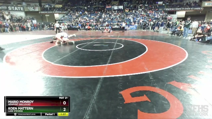 4A 215 lbs Quarterfinal - Mario Monroy, Newport (Bellevue) vs Koen ...
