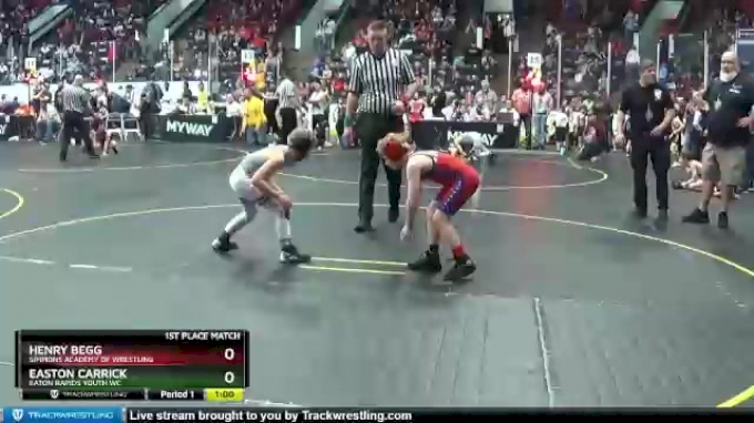 82 lbs 1st Place Match - Easton Carrick, Eaton Rapids Youth WC vs Henry ...