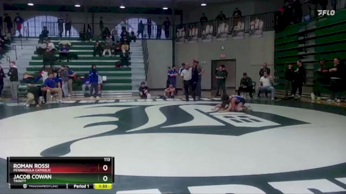 113 lbs Semifinal - Roman Rossi, Penninsula Catholic vs Jacob Cowan ...