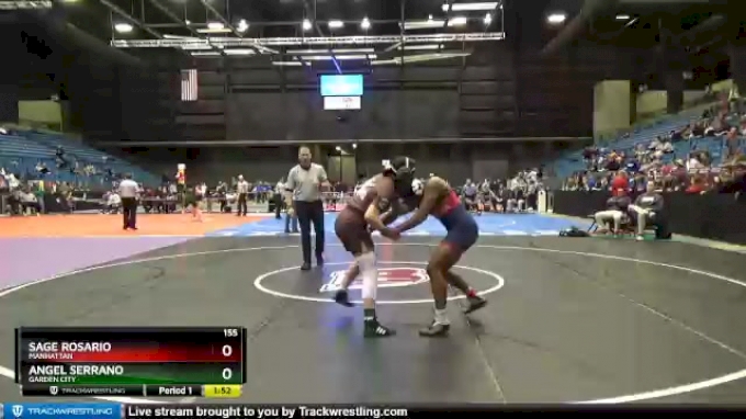 155 lbs Quarterfinal - Sage Rosario, Manhattan vs Angel Serrano, Garden ...