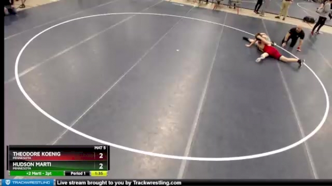 160 lbs Round 1 - Theodore Koenig, Minnesota vs Hudson Marti, Minnesota