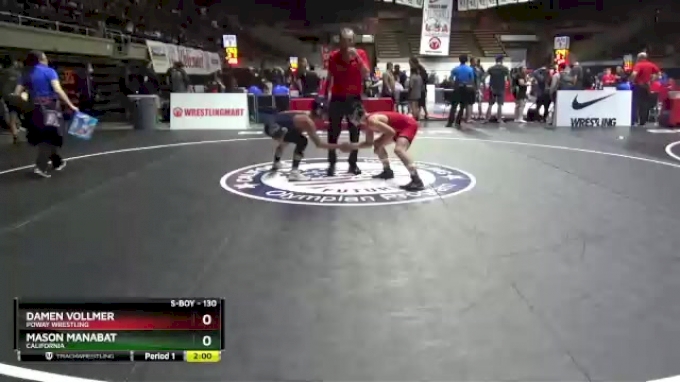 130 lbs 1st Place Match - Damen Vollmer, Poway Wrestling vs Mason ...