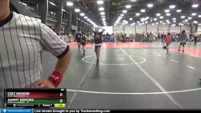 80 lbs Round 3 (6 Team) - Sammy Sanchez, Team California vs Colt Wenger ...