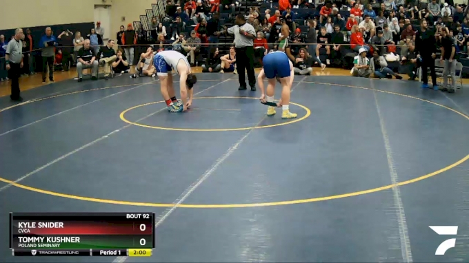 190 lbs Champ. Round 1 - Tommy Kushner, Poland Seminary vs Kyle Snider ...
