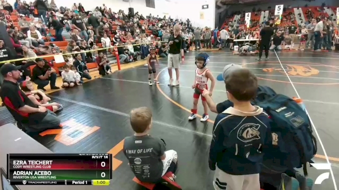 43 lbs Quarterfinal - Adrian Acebo, Riverton USA Wrestling vs Ezra ...