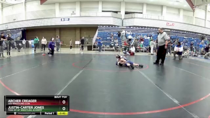 53 lbs Cons. Round 4 - Justin-Carter Jones, Toss Em Up Wrestling Academy vs Archer Creager, Leo ...