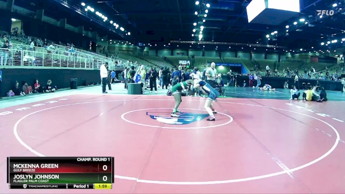 105 lbs Champ. Round 1 - Mckenna Green, Gulf Breeze vs Joslyn Johnson ...