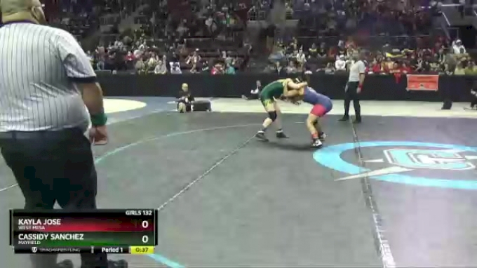 Girls 132 lbs Cons. Semi - Cassidy Sanchez, Mayfield vs Kayla Jose ...