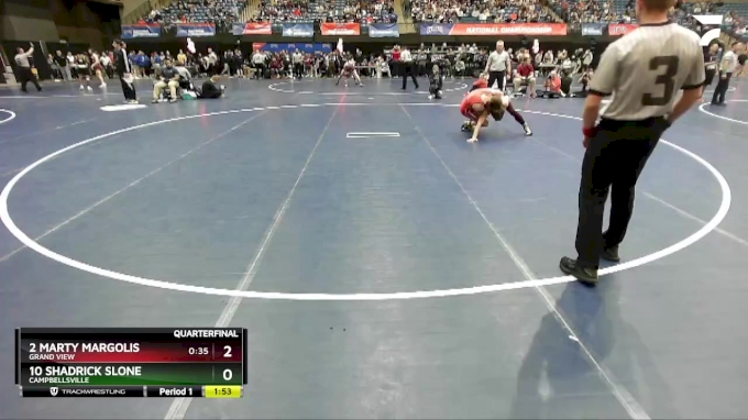 165 lbs Quarterfinal - 10 Shadrick Slone, Campbellsville vs 2 Marty ...