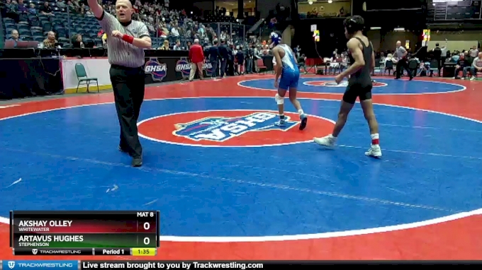 4A-106 lbs Champ. Round 1 - Akshay Olley, Whitewater vs Artavus Hughes ...