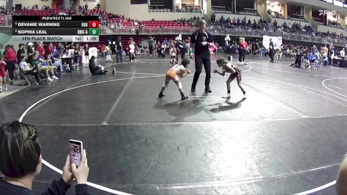 57-58 lbs 5th Place Match - Devanie Warning, Dorchester vs Sophia Leal ...