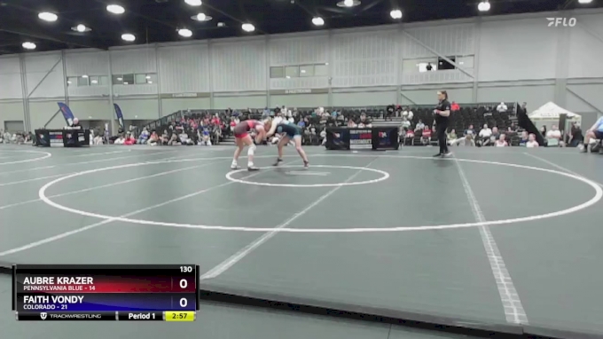 130 lbs Round 2 (8 Team) - Aubre Krazer, Pennsylvania Blue vs Faith ...