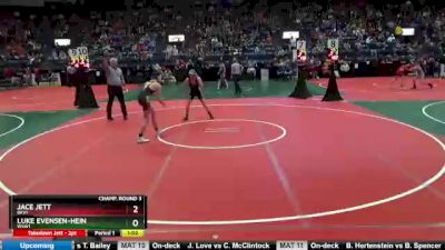 120 lbs Champ. Round 3 - Jace Jett, BKV1 vs Luke Evensen-Hein, WSW1