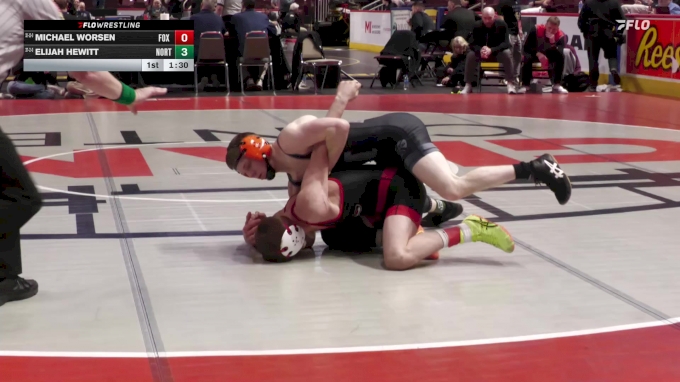 121 lbs First Round - Michael Worsen, Fox Chapel vs Elijah Hewitt ...