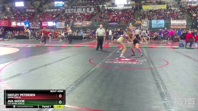G - 107 lbs Champ. Round 2 - Hayley Petersen, Simms (Girls) vs Ava ...