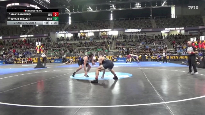 197 lbs Champ. Round 1 - Wyatt Miller, Grand Valley St. vs Max Ramberg ...