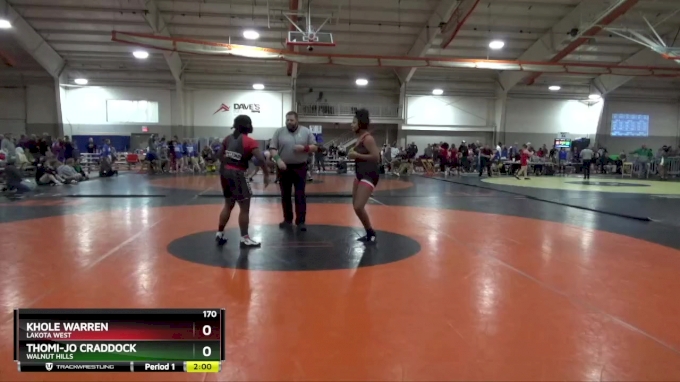 170 lbs Champ. Round 2 - Khole Warren, LAKOTA WEST vs Thomi-jo Craddock ...