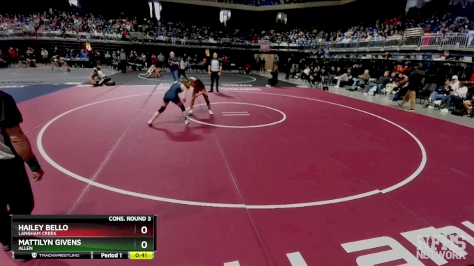 6A 100 lbs Cons. Round 3 - Mattilyn Givens, Allen vs Hailey Bello ...