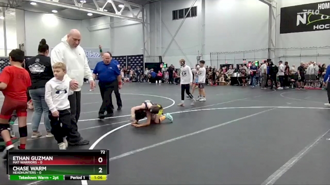 72 lbs Round 1 (4 Team) - Ethan Guzman, Mat Warriors vs Chase Warm ...