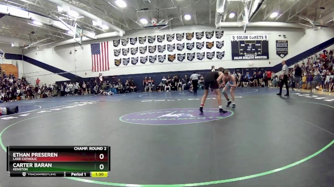 120 lbs Champ. Round 2 - Ethan Preseren, Lake Catholic vs Carter Baran ...