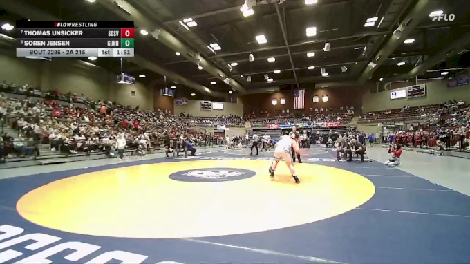 2A 215 lbs Semifinal - Soren Jensen, Gunnison Valley vs Thomas Unsicker ...