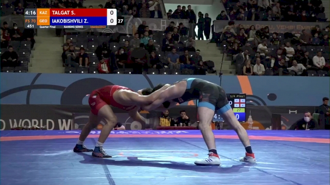 70 kg Quarterfinal - Syrbaz Talgat, KAZ vs Zurabi Iakobishvili, GEO 70 kg Quarterfinal - Syrbaz Talgat, KAZ vs Zurabi Iakobishvili, GEO