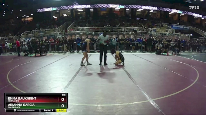 115 lbs Champ. Round 1 - Arianna Garcia, South Dade vs Emma Bauknight ...