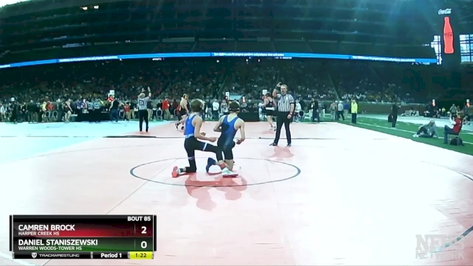 D2-106 lbs Champ. Round 1 - Daniel Staniszewski, Warren Woods-Tower HS vs Camren Brock, Harper ...