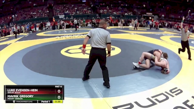 D1-144 lbs Cons. Round 1 - Mavrik Gregory, Mount Vernon vs Luke Evensen ...