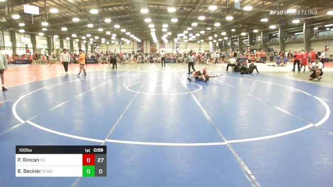 100 lbs Rr Rnd 2 - Peter Rincan, Young Guns Blue vs Brock Beckler ...