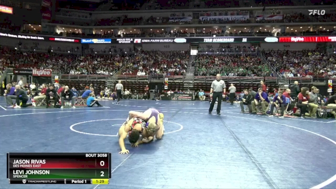 3A-150 lbs Champ. Round 1 - Levi Johnson, Spencer vs Jason Rivas, Des ...