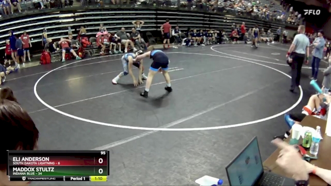 95 lbs Round 4 (6 Team) - Maddox Stultz, Indiana Blue vs Eli Anderson ...