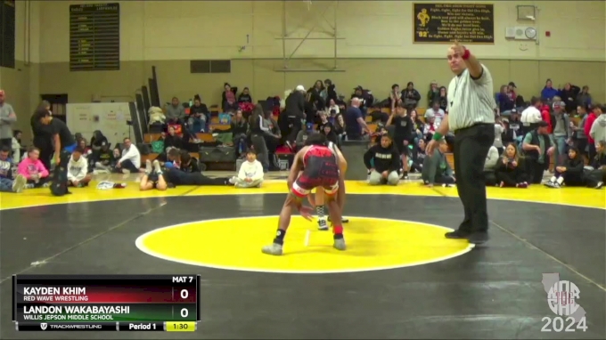 95 lbs Champ. Round 1 - Kayden Khim, Red Wave Wrestling vs Landon ...