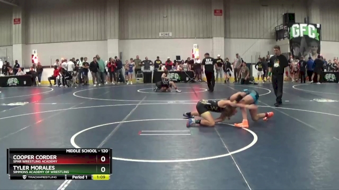 120 lbs Champ. Round 2 - Cooper Corder, Spar Wrestling Academy vs Tyler ...