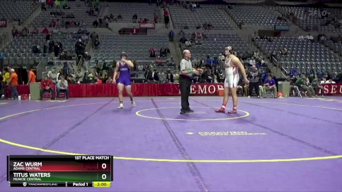 285 lbs 1st Place Match - Titus Waters, Muncie Central vs Zac Wurm ...