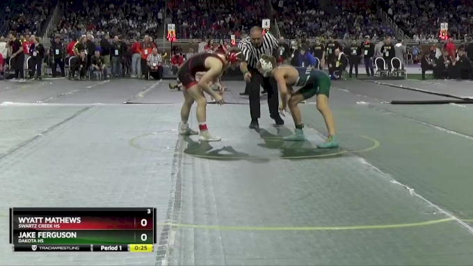 D1-144 lbs Cons. Round 2 - Wyatt Mathews, Swartz Creek HS vs Jake ...