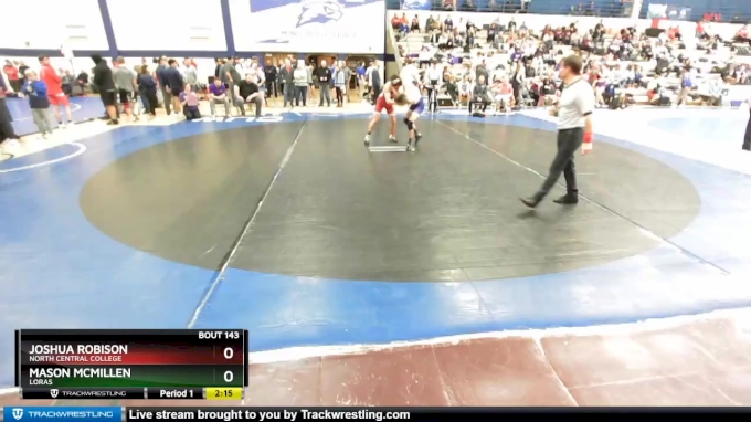 133 lbs Champ. Round 2 - Joshua Robison, North Central College vs Mason ...