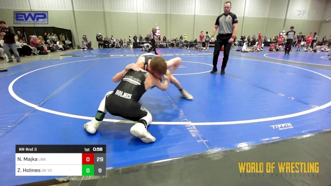 96 lbs Rr Rnd 3 - Noah Majka, LWA 12U vs Zayde Holmes, Oklahoma Young ...