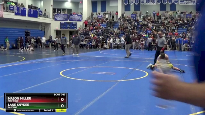 120 lbs Quarterfinal - Lane Snyder, Eastside vs Mason Miller, ARCHBOLD