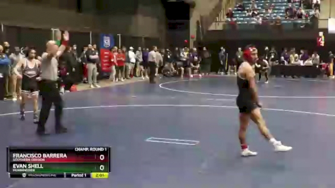 125 lbs Champ. Round 1 - Francisco Barrera, Southern Oregon vs Evan ...
