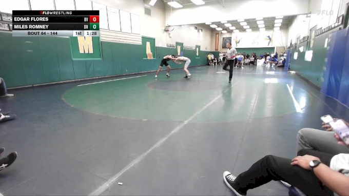 144 lbs Champ. Round 1 - Edgar Flores, Bonita Vista vs Miles Romney ...