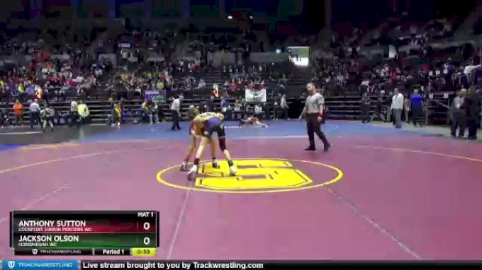 96 lbs Champ. Round 1 - Anthony Sutton, Lockport Junior Porters WC vs ...