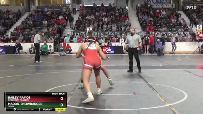 135 lbs Champ. Round 1 - Maddie Snowbarger, Derby vs Hailey Ramos ...