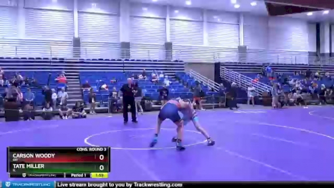 132 lbs Cons. Round 3 - Carson Woody, OH vs Tate Miller, IL